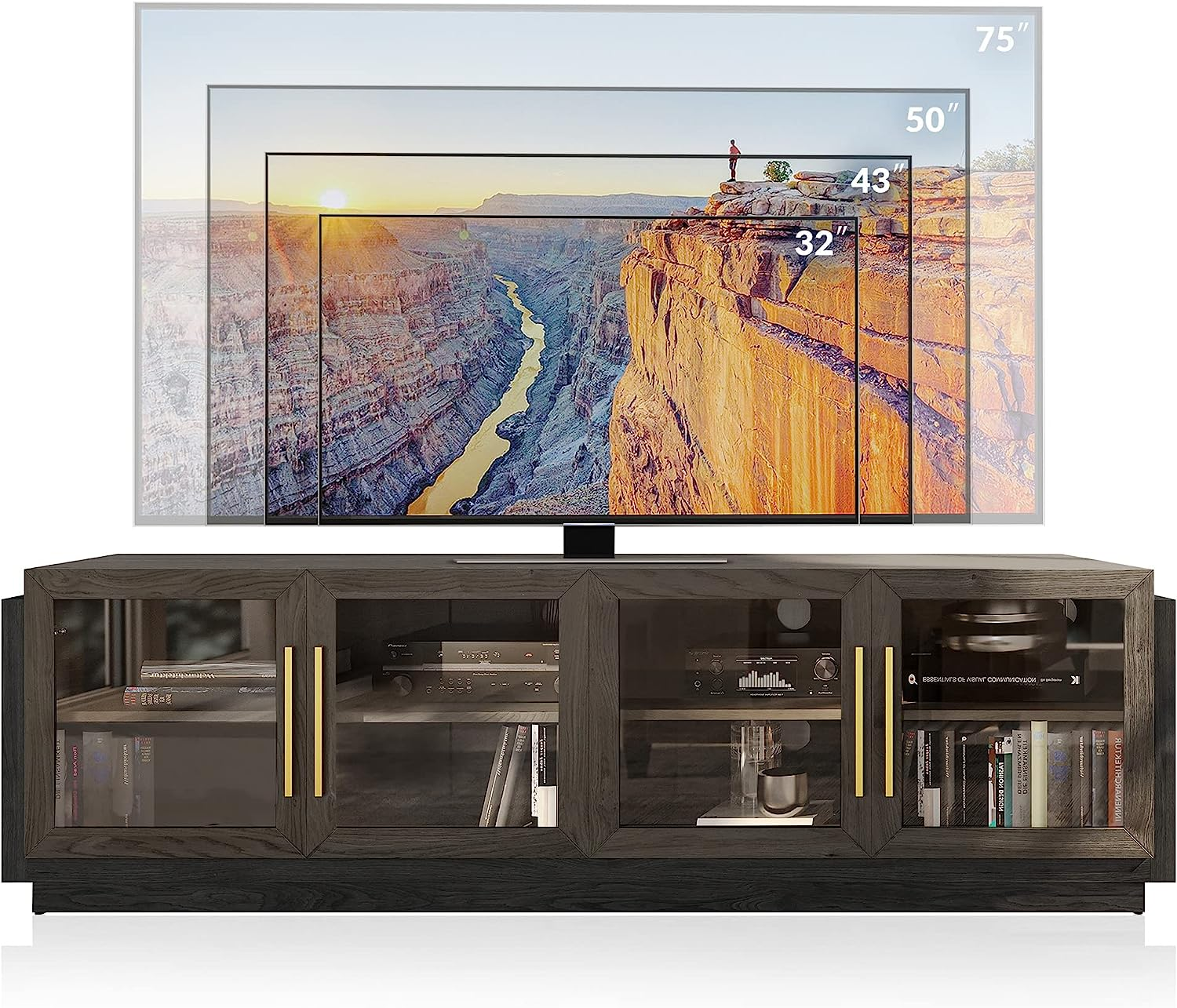 70" TV Stand for Tvs up to 75", Modern TV Cabinet & Entertainment ...