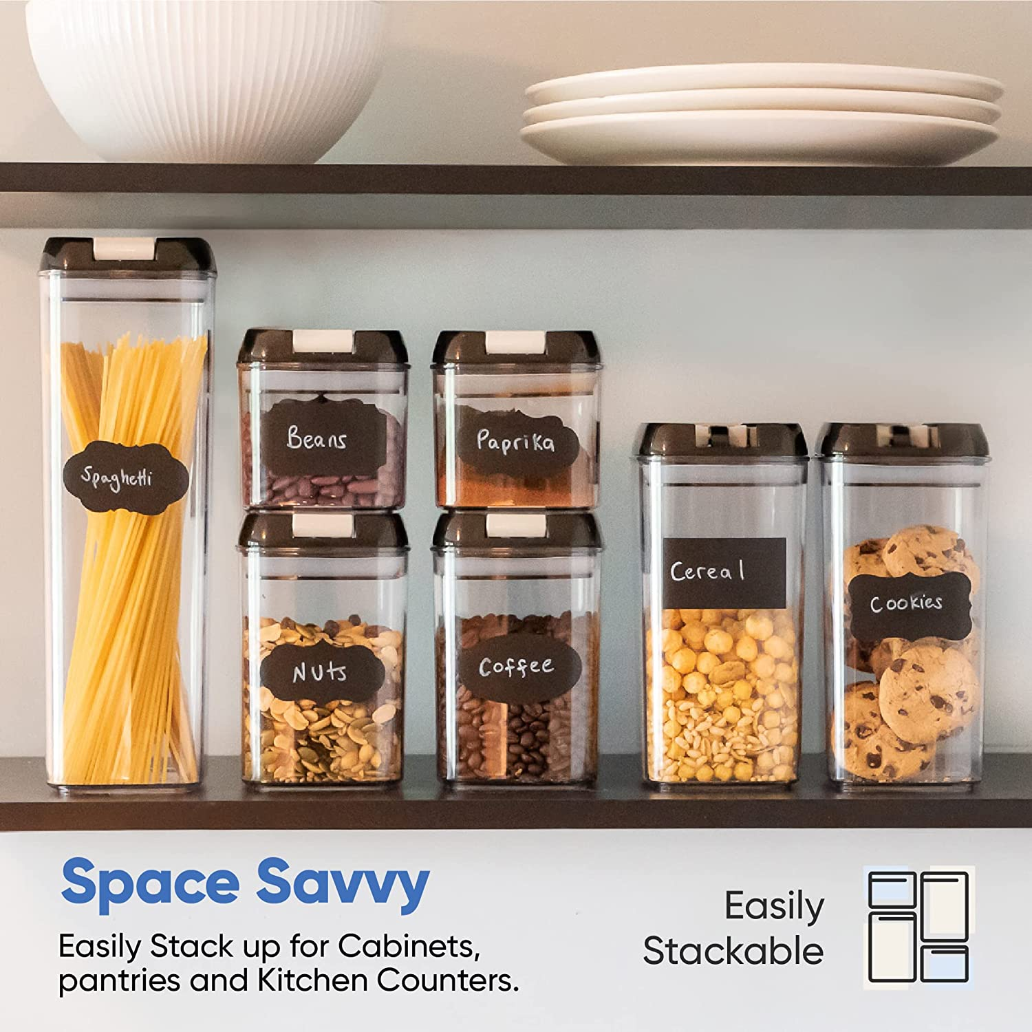 Airtight Food Storage Containers for Kitchen Pantry Organization