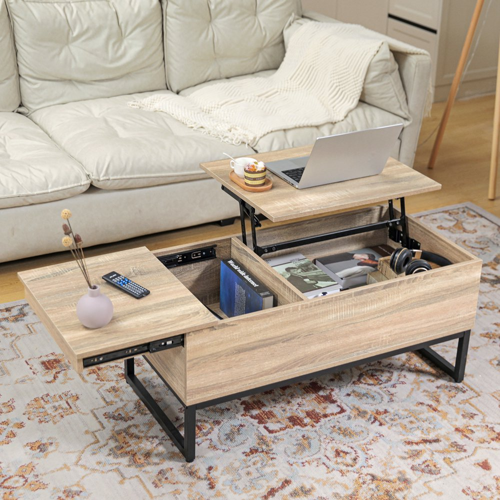 Lift Top Coffee Table with Storage Hidden Compartment